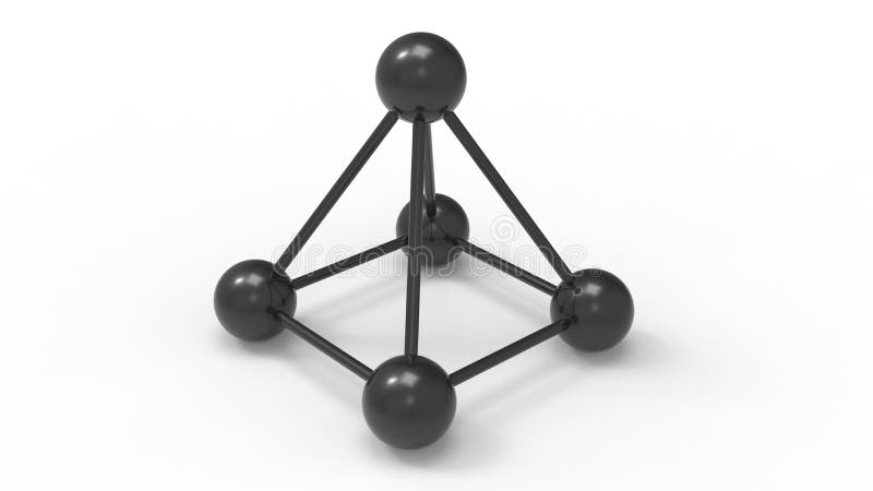 3D Rendering - Black Molecule Pyramid Structure Stock Illustration ...