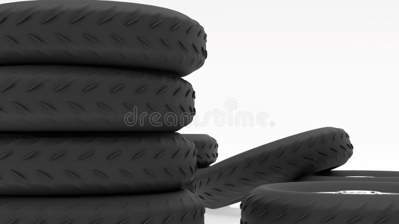A 3d Rendering of Black Motorcycle Tire or Wheel Stock Illustration ...