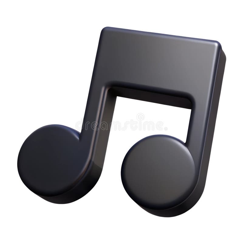 3d Rendering Black Music Note Isolated on White Background Stock ...