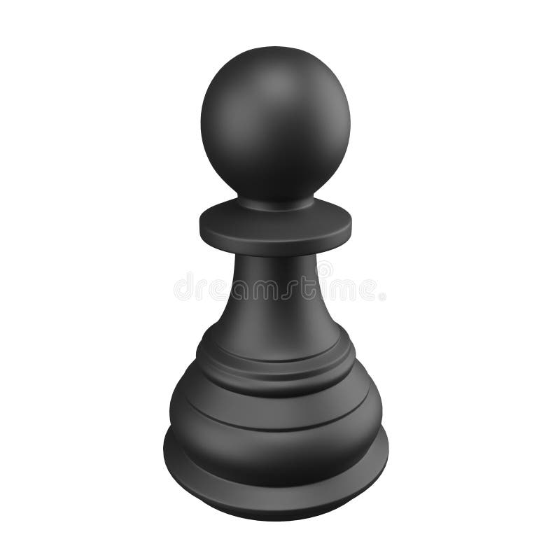 3D Rendering Black Pawn Isolated on White Background Stock Image ...