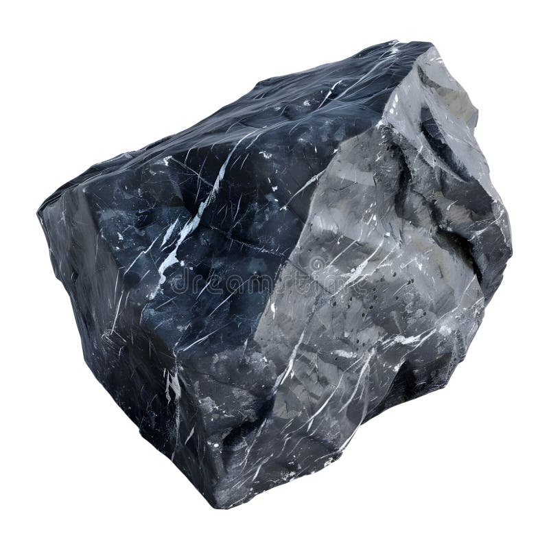 3D Rendering of a Black Shining Stone on Transparent Background - Ai ...