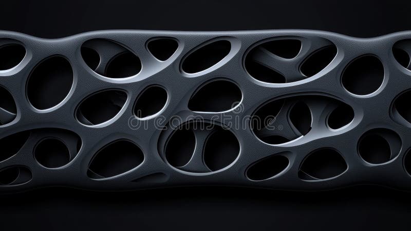 A 3D Rendering of a Black and Silver Abstract Design. Stock ...