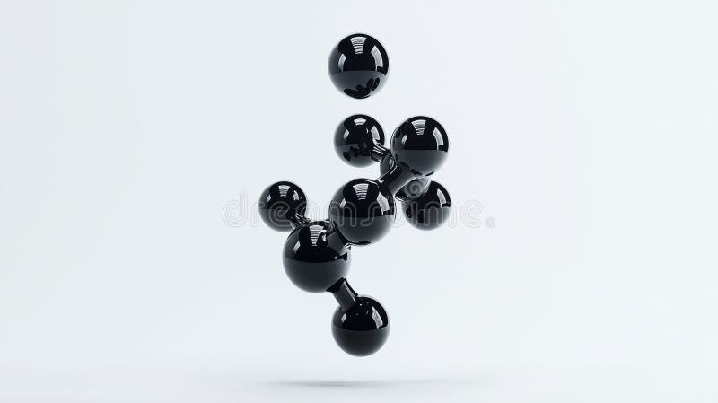 A 3D Rendering of a Black Sphere Connected To Other Spheres, Creating a ...
