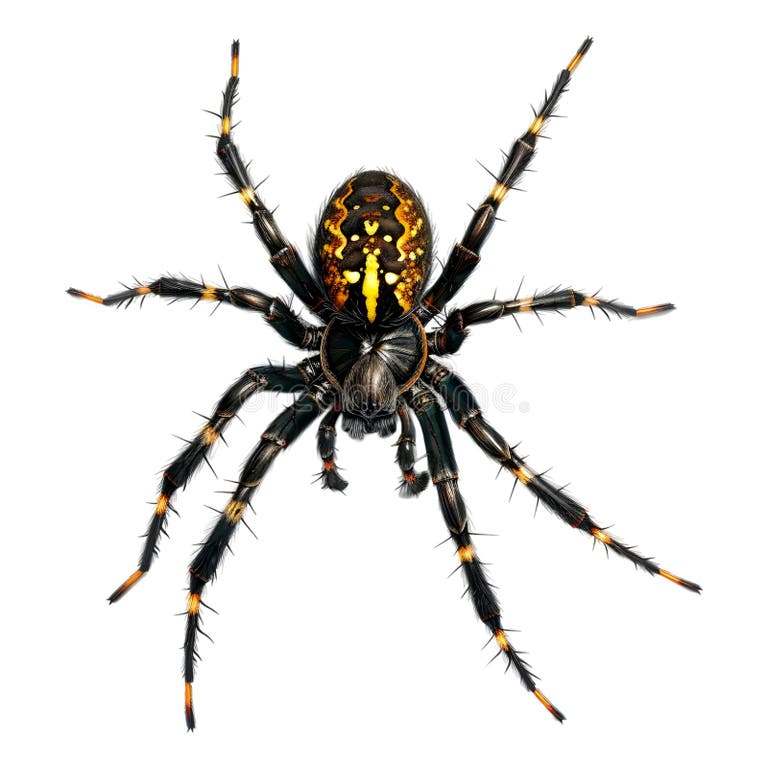 3D Rendering of a Black Spider on Transparent Background - Ai Generated ...