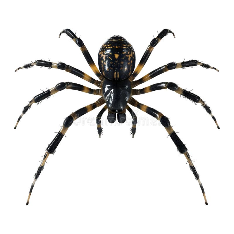 3D Rendering of a Black Spider on Transparent Background - Ai Generated ...