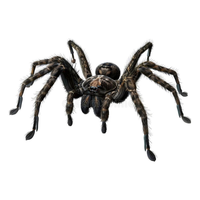 3D Rendering of a Black Spider on Transparent Background - Ai Generated ...