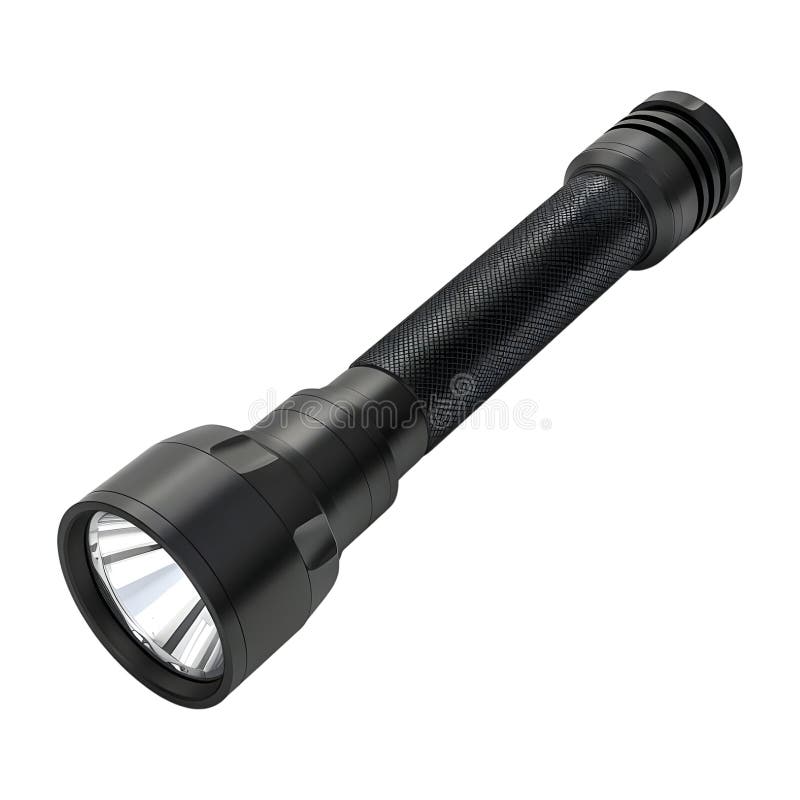 3D Rendering of a Black Torch Light on Transparent Background - Ai ...