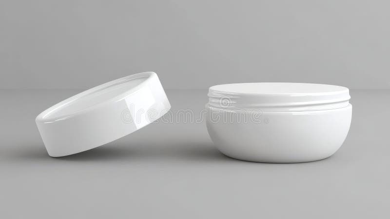 Blank Beauty Makeup Container, White Plastic Cosmetic Jar, Isolated on ...