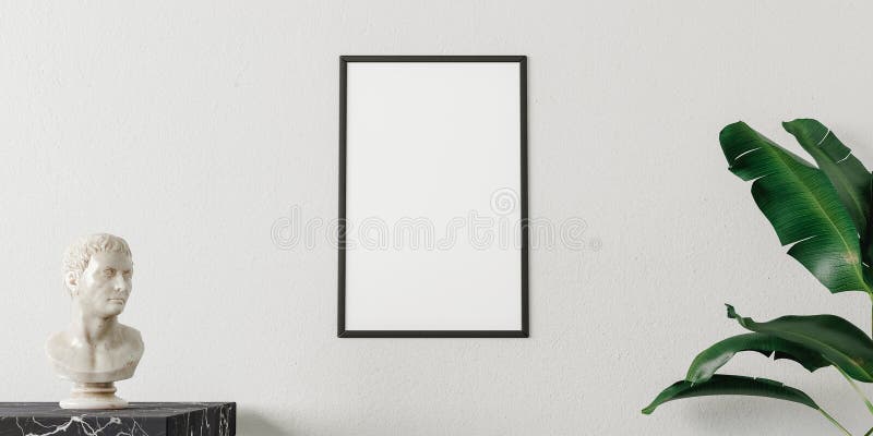 Rectangular Vertical Frame Mockup in Japanese Room Style Interior ...