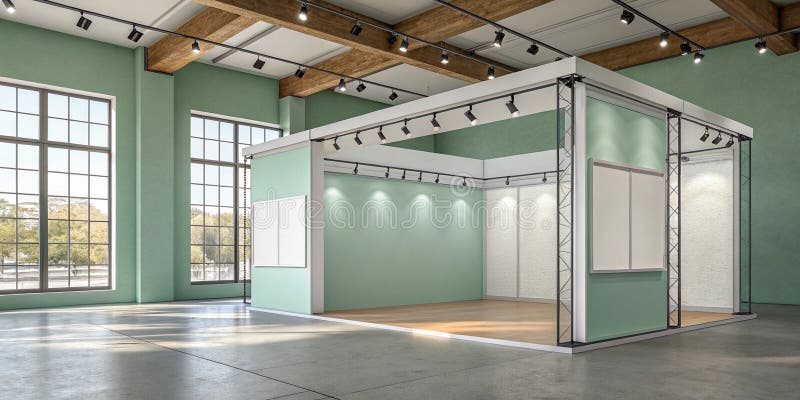 Blank Stand Interior Design, Empty Room for Showcase Background, 3D ...