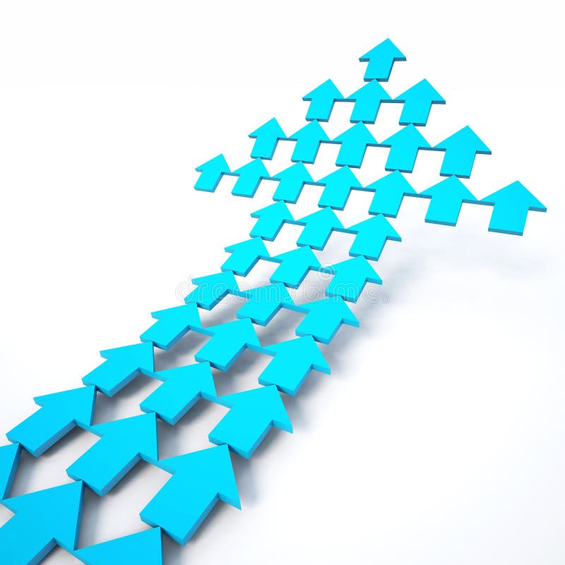 3d Rendering Blue Arrow on White Background Stock Illustration ...