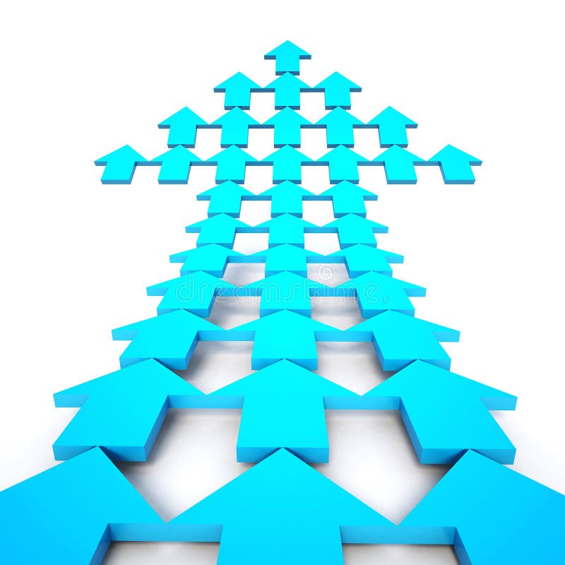 3d Rendering Blue Arrow on White Background Stock Illustration ...