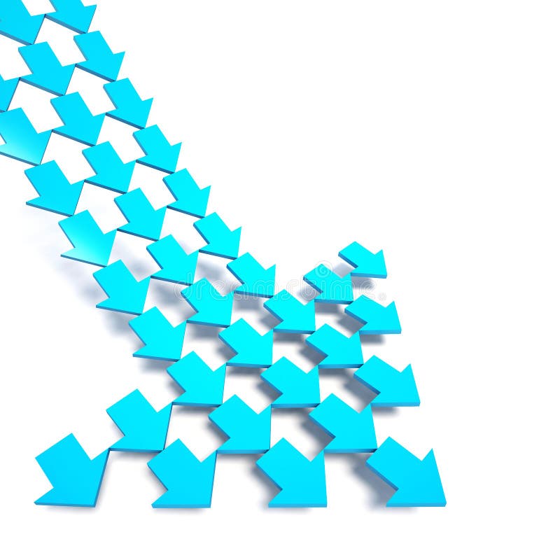 3d Rendering Blue Arrow on White Background Stock Illustration ...