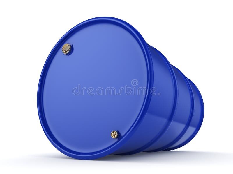3D rendering blue barrel stock illustration. Illustration of background ...