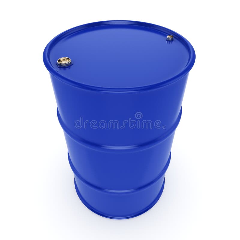 3D rendering blue barrel stock illustration. Illustration of gallon ...