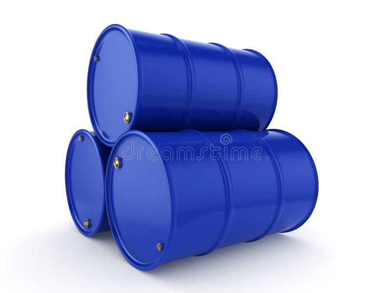 3D rendering blue barrels stock illustration. Illustration of heap ...