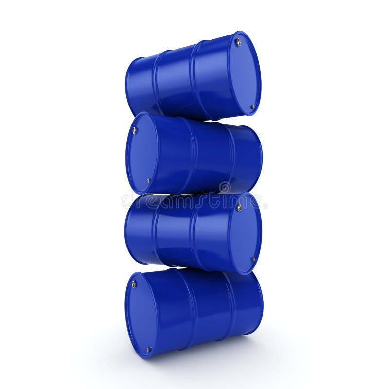 3D rendering blue barrels stock illustration. Illustration of ...