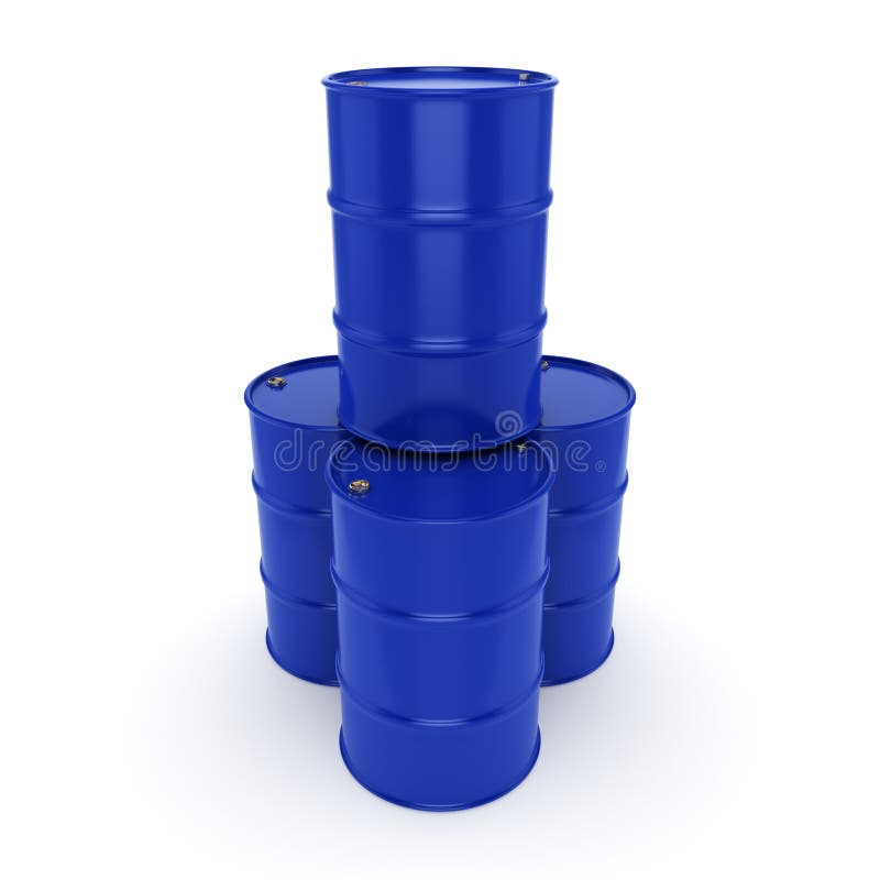 3D rendering blue barrels stock illustration. Illustration of ...