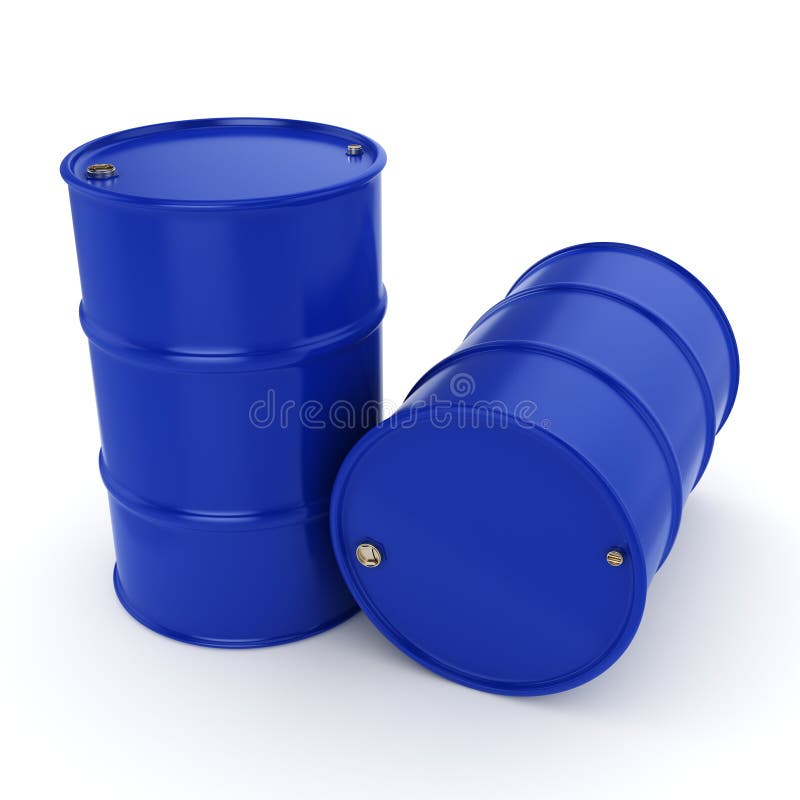 3D rendering blue barrels stock illustration. Illustration of modern ...