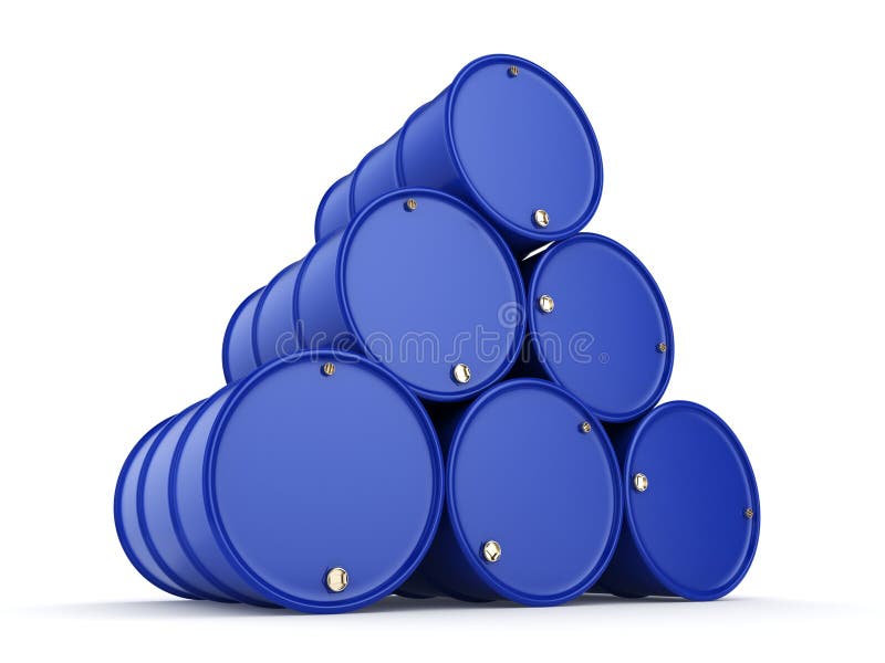 3D rendering blue barrels stock illustration. Illustration of generated ...