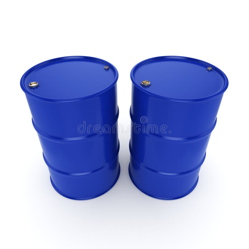 3D rendering blue barrels stock illustration. Illustration of color ...