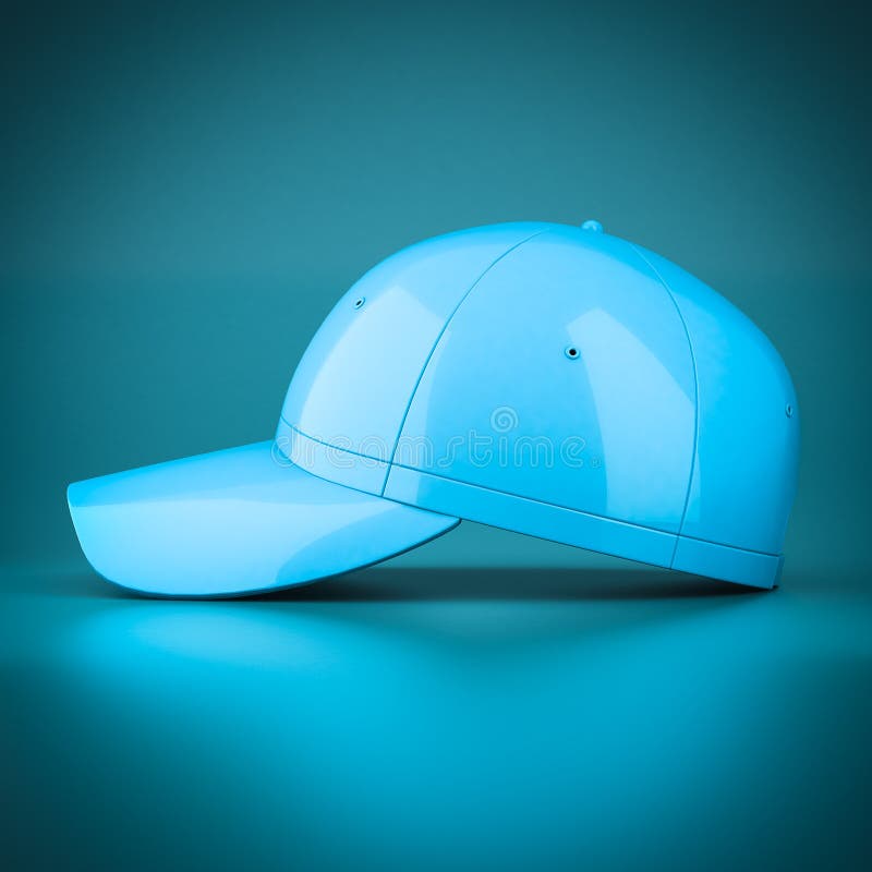 3D Rendering Blue Baseball Cap Stock Illustration - Illustration of ...