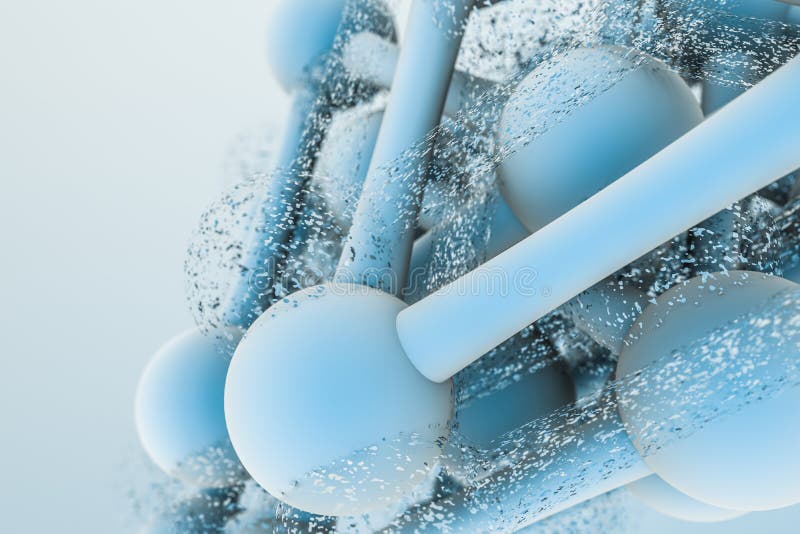 3d Rendering, Blue Chemical Formula with Particle Effects Stock ...