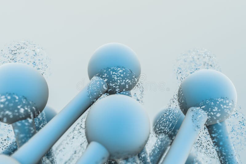 3d Rendering, Blue Chemical Formula with Particle Effects Stock ...