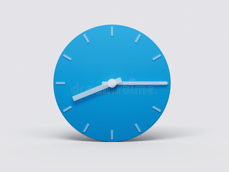 3d Rendering of a Blue Clock Showing 8:15 Time Isolated on a White ...