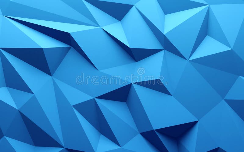 3D Rendering Blue Color Triangle Geometrical Background Stock ...