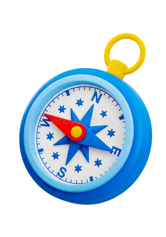 3D Rendering of a Blue Compass with a Red Needle, Symbolizing Direction ...