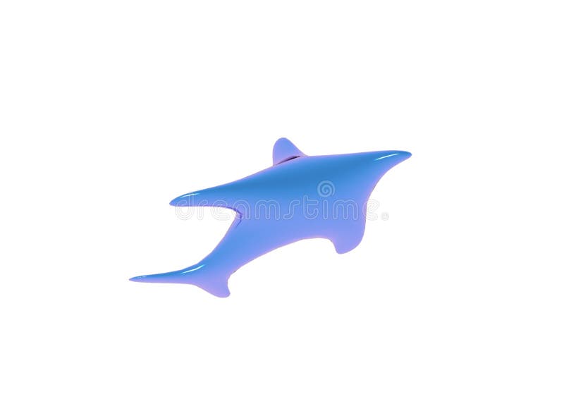 3d Rendering of Blue Dolphin Isolated on White Background Stock Vector ...