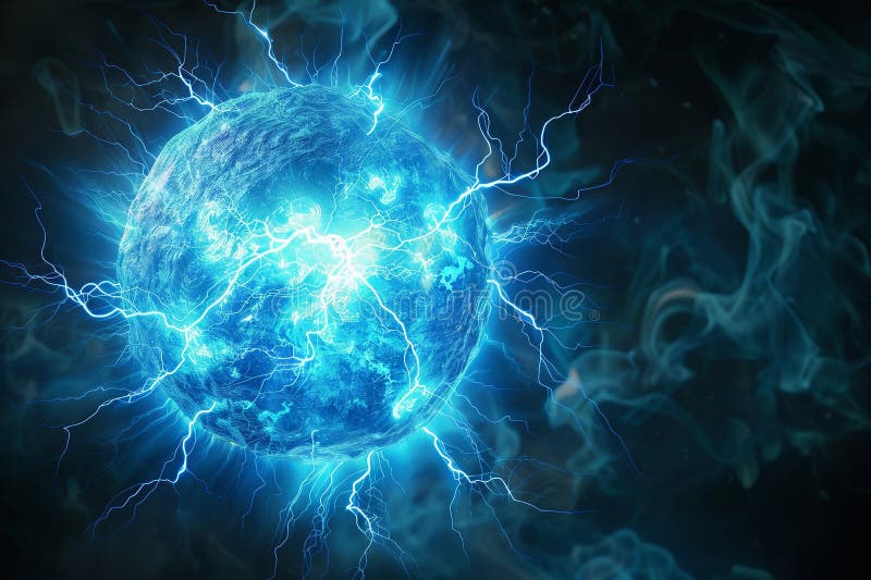 3D Rendering of a Blue Electric Sphere Plasma Ball Stock Illustration ...