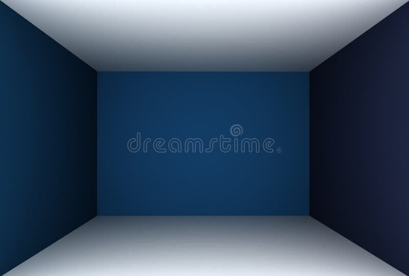 3D Rendering Blue Empty Room Stock Illustration - Illustration of tint ...