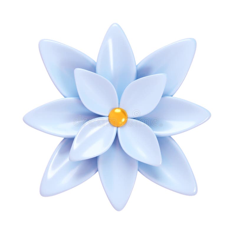 3D Rendering. Blue Flower Isolated on Background Stock Illustration ...