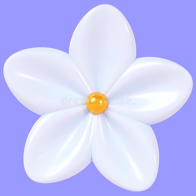 3D Rendering. Blue Flower Isolated on Background Stock Illustration ...