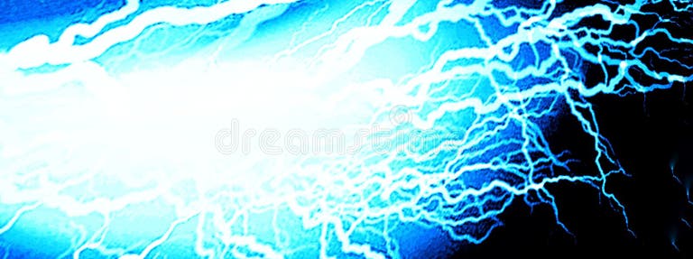 3d Rendering of a Blue Lightning Strike on a Black Background Stock ...