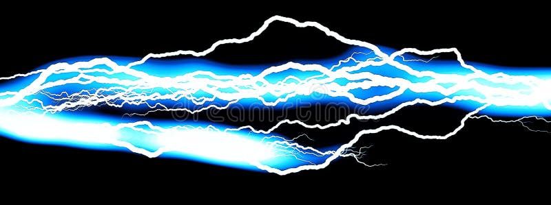 3d Rendering of a Blue Lightning Strike on a Black Background Stock ...