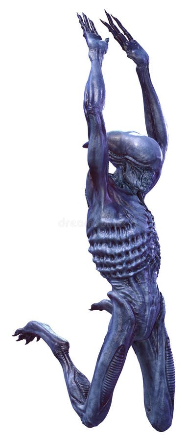 3D Rendering Blue Alien on White Stock Illustration - Illustration of ...
