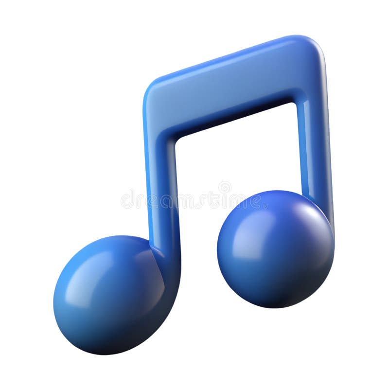 3d Rendering Blue Music Note Isolated on White Background Stock ...