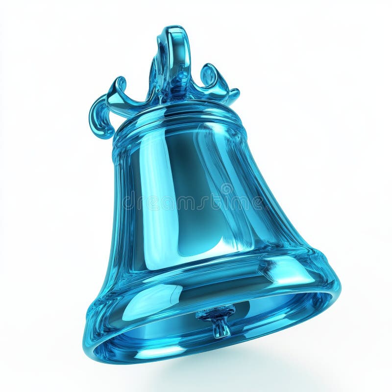 3d Rendering of Blue Notification Bell Icon. Isolated on White ...