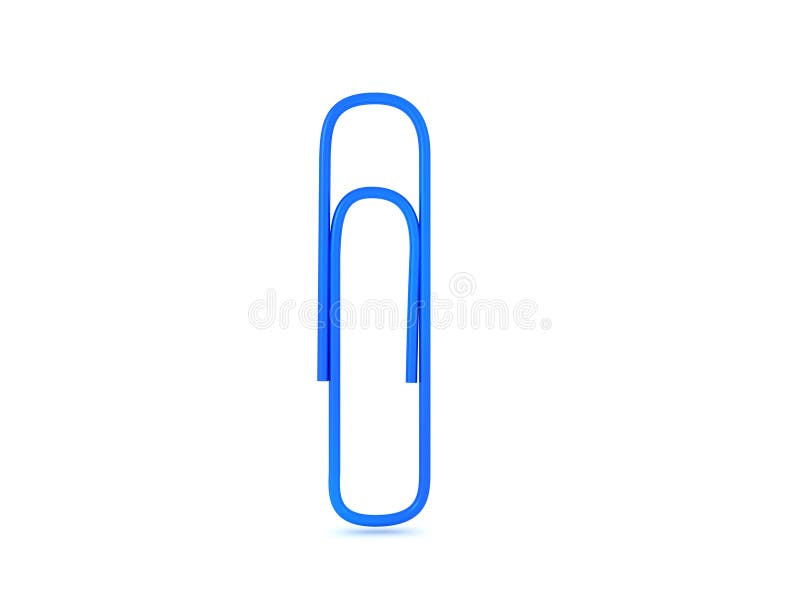3D Rendering of a Blue Paper Clip Stock Illustration - Illustration of ...