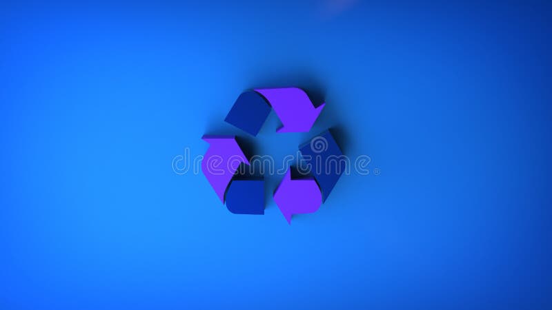 3D Rendering of a Blue-and-pu Recycling Symbol Stock Illustration ...