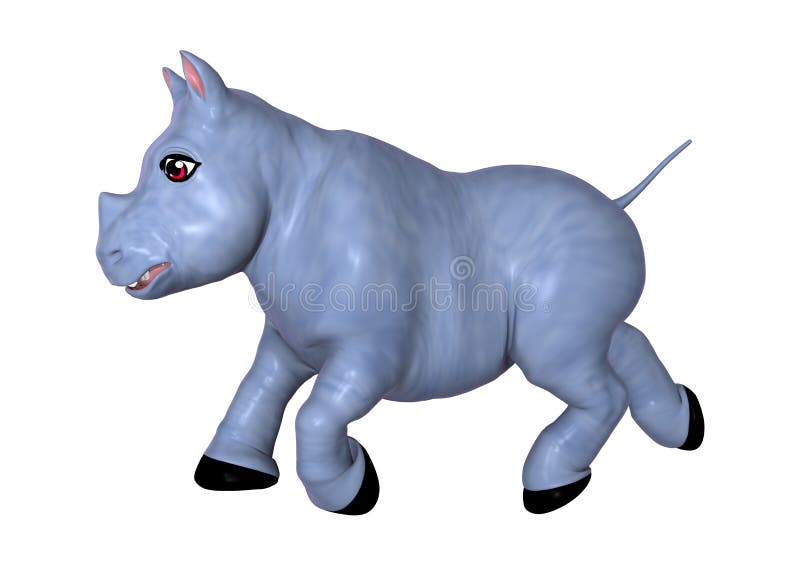 3D Rendering Blue Rhino on White Stock Image - Image of rhinoceros ...