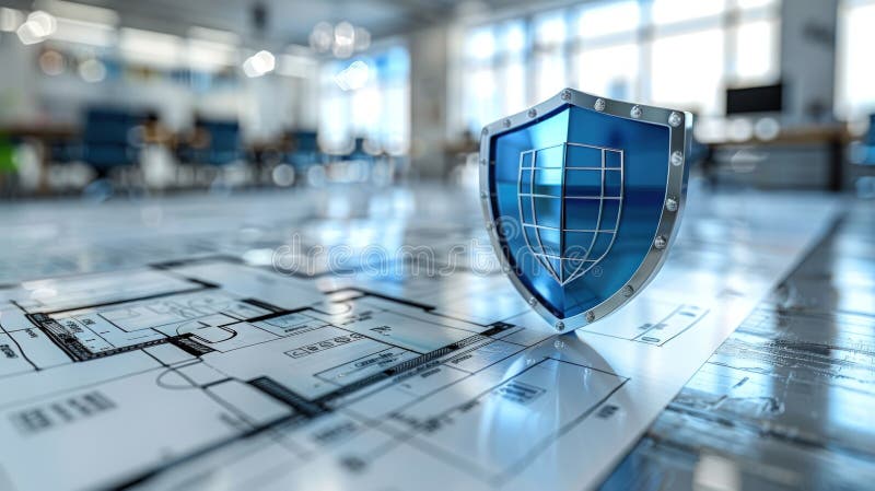 A 3D Rendering of a Blue Shield Symbolizing Security and Protection ...