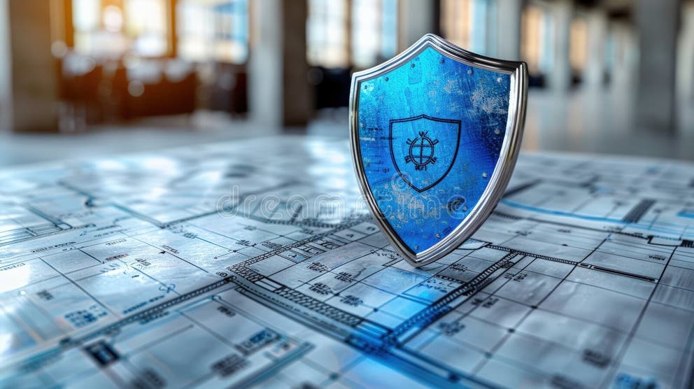 A 3D Rendering of a Blue Shield Symbolizing Security and Protection ...