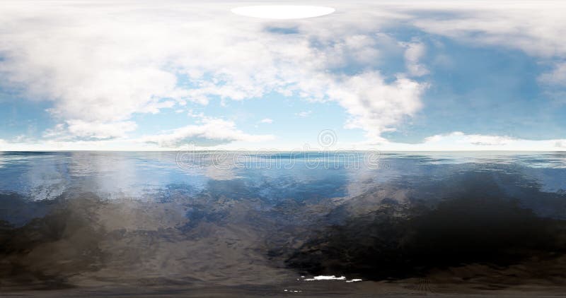 3D Rendering. Blue Sky with Clouds at Sunset or Sunrise. Environment ...