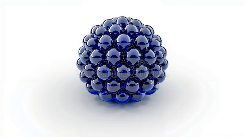 A 3D Rendering of a Blue Sphere on a White Background Stock ...