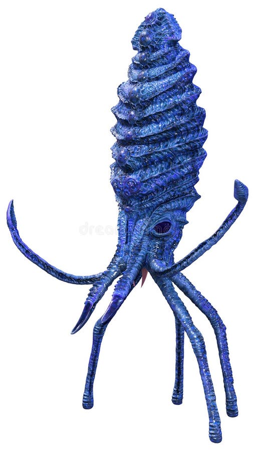 3D Rendering Blue Squid on White Stock Illustration - Illustration of ...