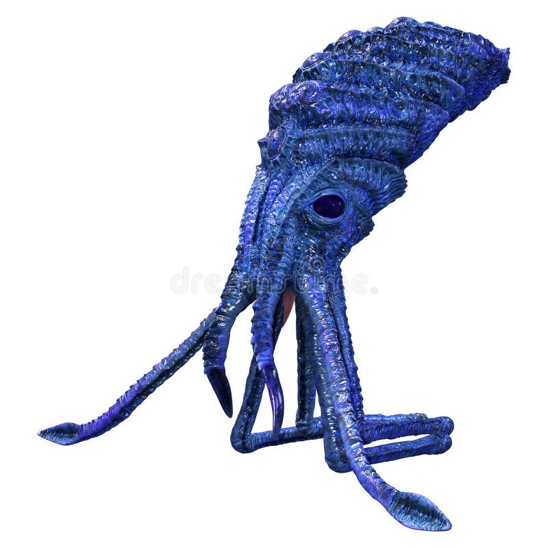 3D Rendering Blue Squid on White Stock Illustration - Illustration of ...